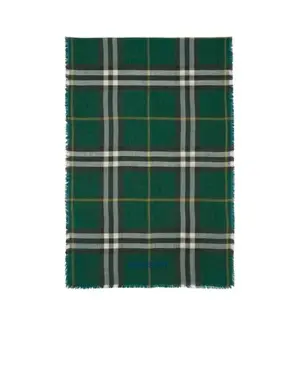 Burberry Vintage-check Frayed-edge Scarf - Green