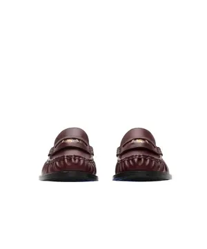 Burberry Cadet Loafers With Ruched Detail - Red