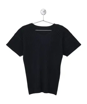 Issey Miyake Homme Pliss Pleated Crewneck T-shirt - Black