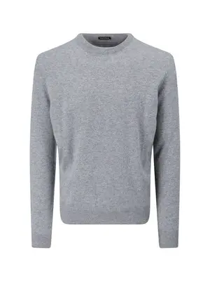 Zegna Crewneck Ribbed Jumper - Grey