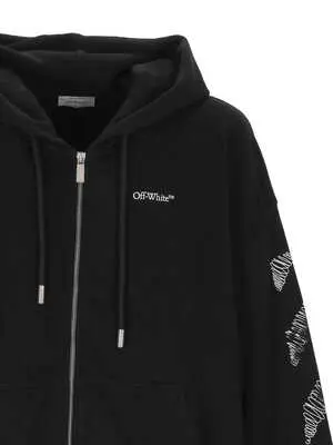 Off-White Zip-up Drawstring Hoodie