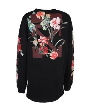 Off-White Floral Print Long Sleeve Dress