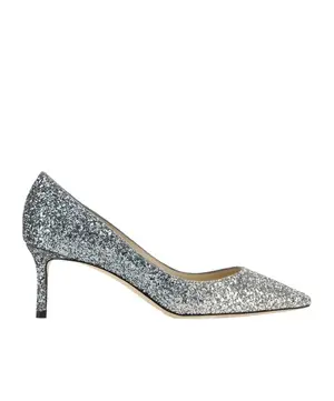 JIMMY CHOO Sequined Stiletto High Heels - Gray