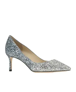 JIMMY CHOO Sequined Stiletto High Heels - Gray