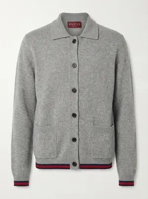 Gucci Cardigan With Pointed Collar And Ribbed Hem