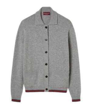 Gucci Cardigan With Pointed Collar And Ribbed Hem