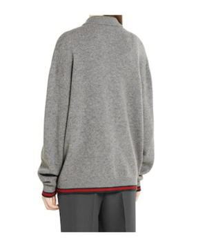 Gucci Cardigan With Pointed Collar And Ribbed Hem