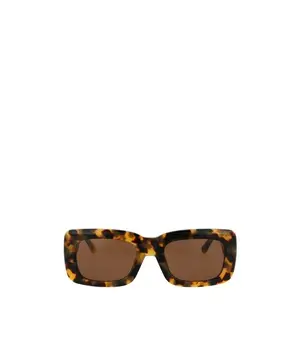 Attico Geometric Rectangular Sunglasses - Yellowgold/brown