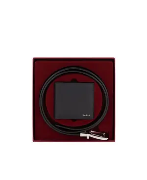 Bally Logo Wallet And Belt Set