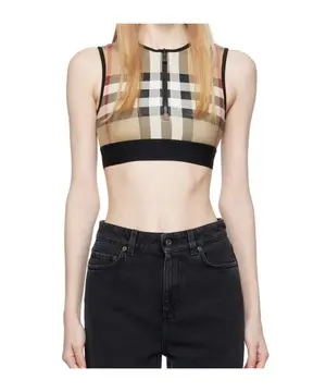 Burberry Vintage Check Zip-up Crop Top