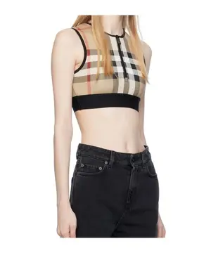 Burberry Vintage Check Zip-up Crop Top