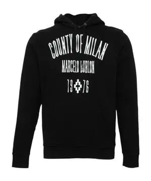 MARCELO BURLON COUNTY OF MILAN Logo Printed Hooded Sweater - Black