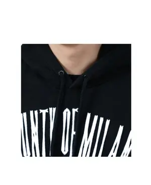MARCELO BURLON COUNTY OF MILAN Logo Printed Hooded Sweater - Black