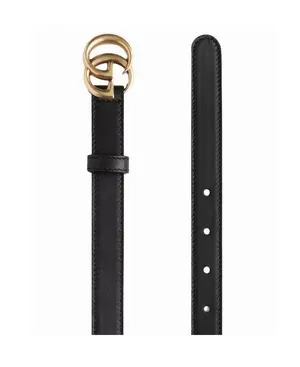 Gucci Gg Marmont Skinny Belt - Black