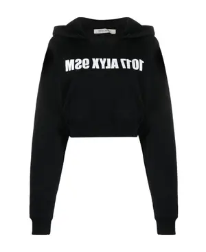 1017 Alyx 9sm Cropped Logo Print Hoodie