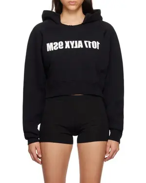 1017 Alyx 9sm Cropped Logo Print Hoodie