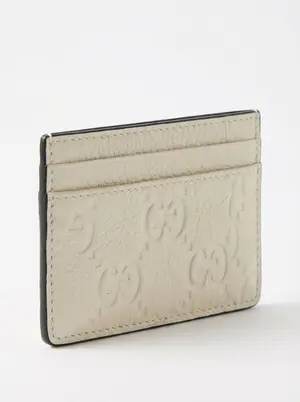 Gucci Gg Emblem Card Case - Ivory
