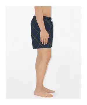 Burberry Checkered Drawstring Swim Shorts - Midnight