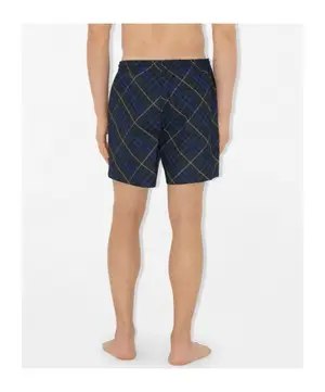 Burberry Checkered Drawstring Swim Shorts - Midnight