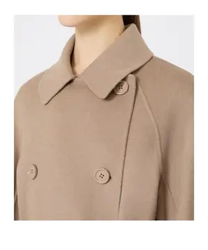 Max Mara Louise Double Breasted Short Belted Jacket - Beige