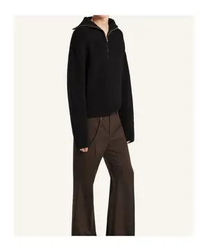 COURREGES Courrèges Half-zip Jumper With Logo Embroidery - Black