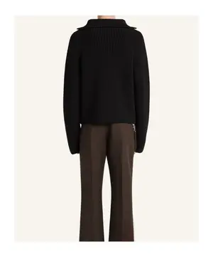 COURREGES Courrèges Half-zip Jumper With Logo Embroidery - Black