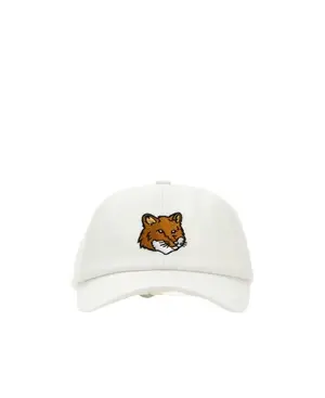 Maison Kitsuné Fox Head Embroidered Baseball Cap - White