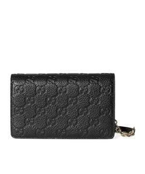 Gucci Chain Linked Gg Emblem Wallet
