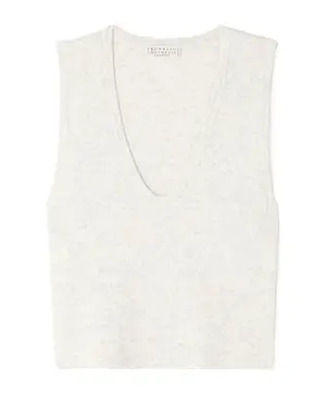 Brunello Cucinelli Ribbed Vest - Off-white