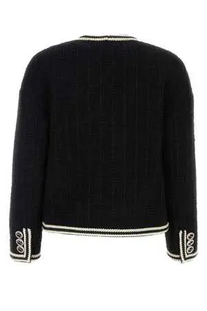 Gucci Interlocking G Tweed Jacket With Crystal Brooch