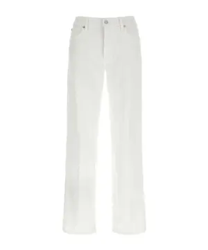 7 For All Mankind 7 For All Mankind Logo Patch Straight-Leg Jeans White