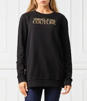 Versace Logo Embellished Crew Neck Sweater
