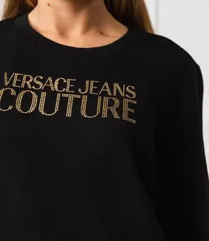 Versace Logo Embellished Crew Neck Sweater