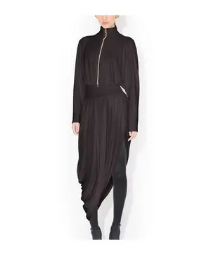 Alaïa Draped Matte Jersey Jacket - Black