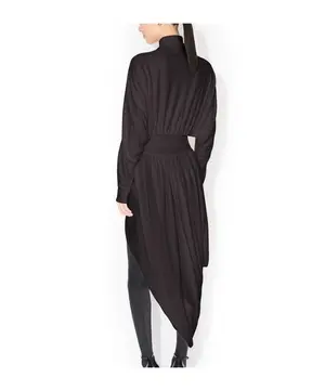 Alaïa Draped Matte Jersey Jacket - Black