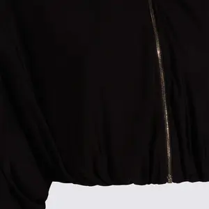 Alaïa Draped Matte Jersey Jacket - Black
