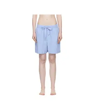 TEKLA Drawstring Pajama Pants - Blue