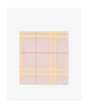 Burberry Check-printed Frayed-edge Scarf - Nude