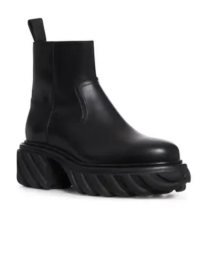 Off-White Exploration Motor Round Toe Ankle Boots