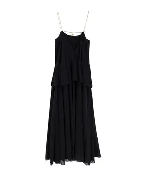 Chloé Sleeveless Layered Maxi Dress With Metal Chain Straps