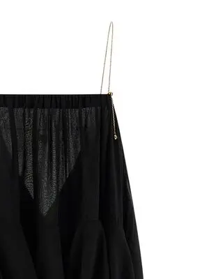 Chloé Sleeveless Layered Maxi Dress With Metal Chain Straps