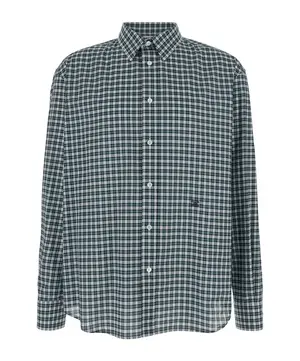 Celine Shirt In Tartan Cotton Cloth - Gray