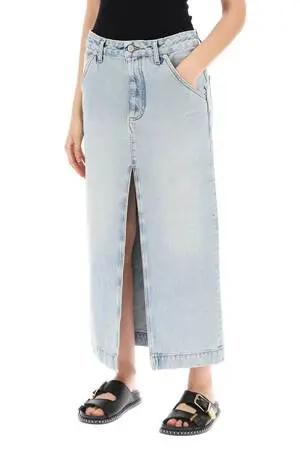 DARKPARK Mid-length Denim Skirt - Gray