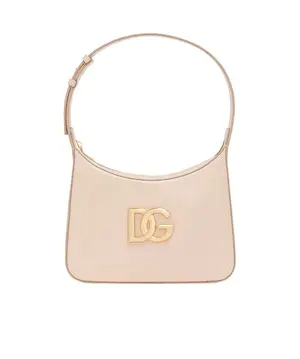 Dolce & Gabbana Logo Plaque Shoulder Bag - Nude