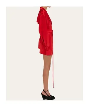 FERRAGAMO Double-breasted Belted Long Sleeve Windbreaker