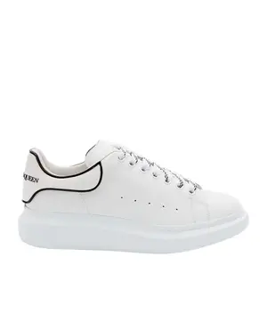Alexander McQueen Oversized Lace-up Leather Sneakers - White/black