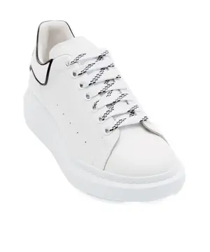 Alexander McQueen Oversized Lace-up Leather Sneakers - White/black