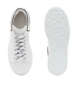 Alexander McQueen Oversized Lace-up Leather Sneakers - White/black