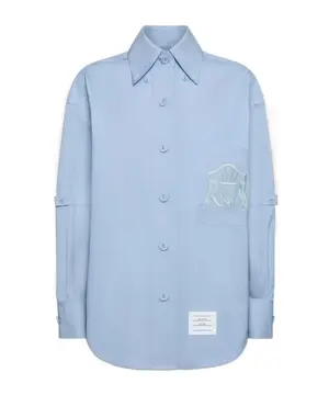 Thom Browne Oversized Poplin Crest Embroidery Shirt