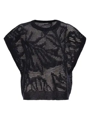 Brunello Cucinelli Openwork Knit T-shirt With Sequins